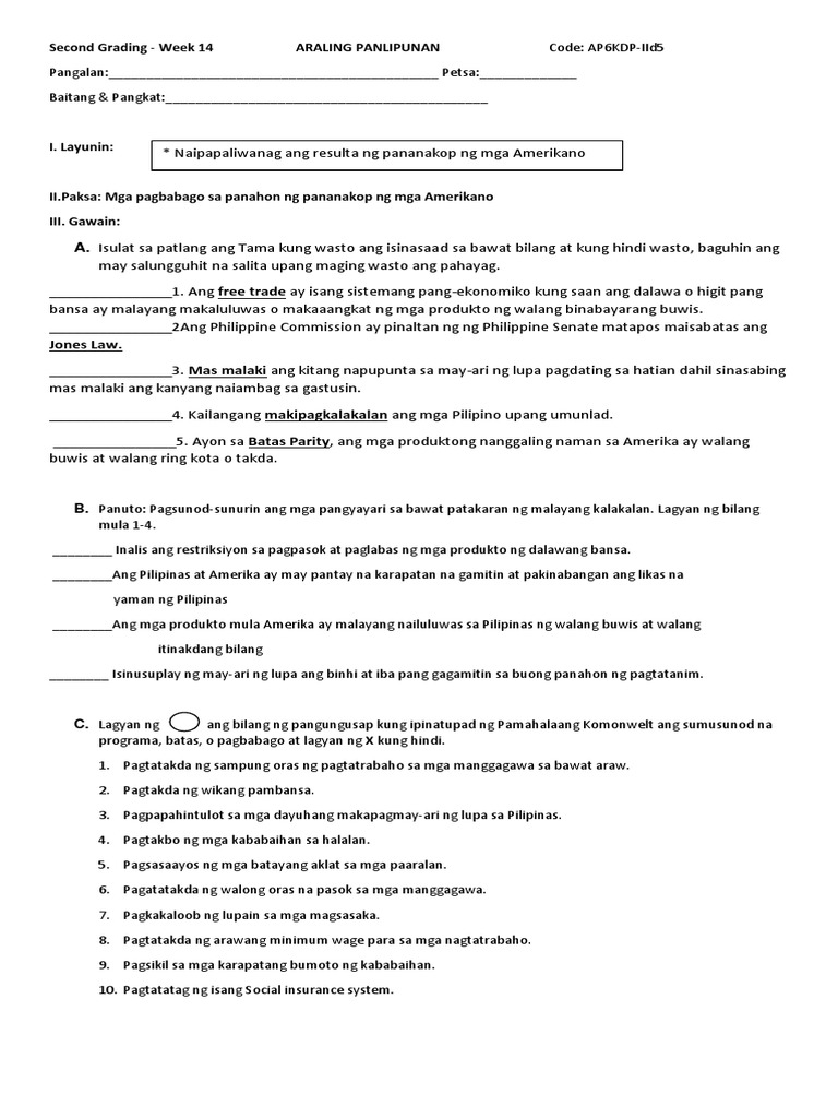 Worksheet WEEK 14 A.P. | PDF