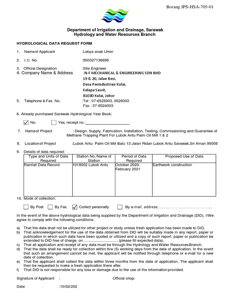 Department of Irrigation and Drainage, Sarawak Hydrology and Water ...