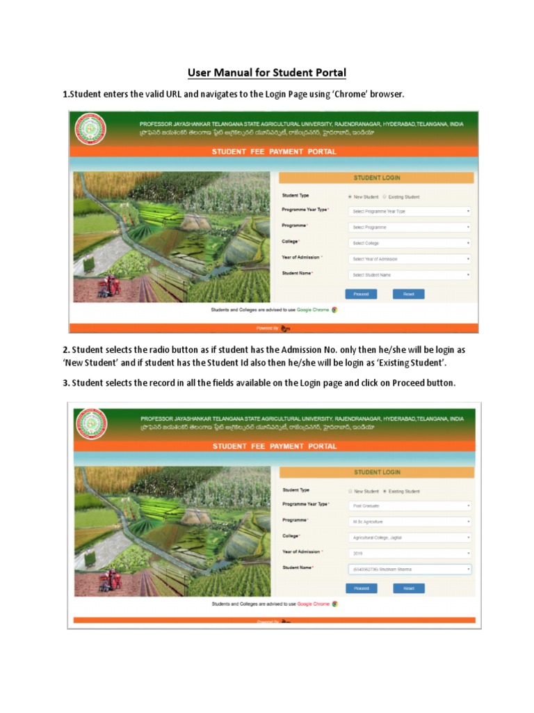 Student Portal User Manual | PDF | Online And Offline | Payments
