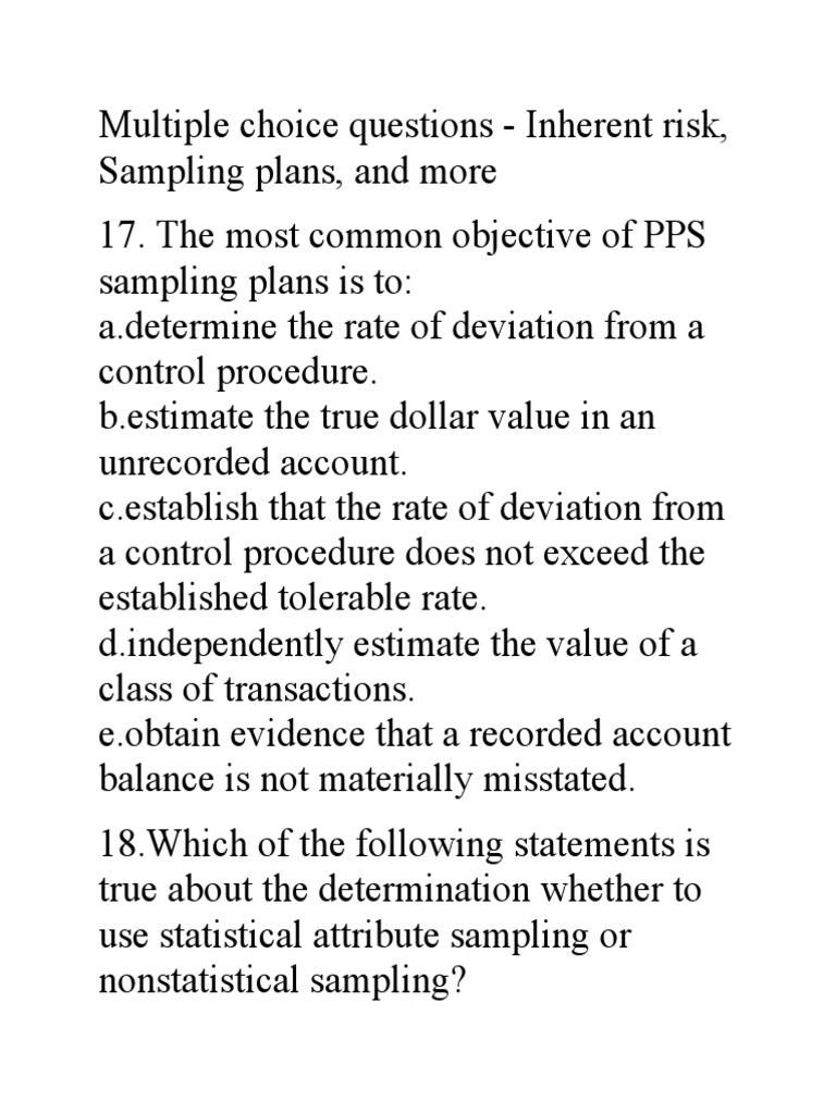 Multiple Choice Questions | PDF | Confidence Interval | Sampling ...