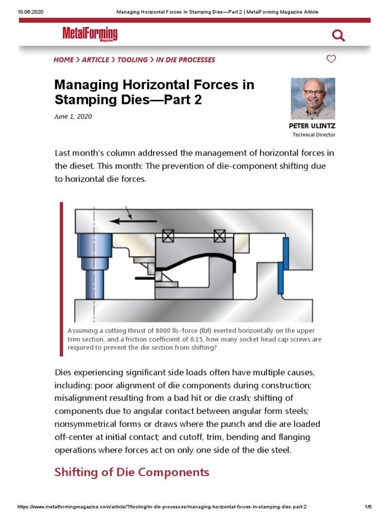 Managing Horizontal Forces in Stamping Dies-Part 2 - MetalForming Magazine Article | PDF ...