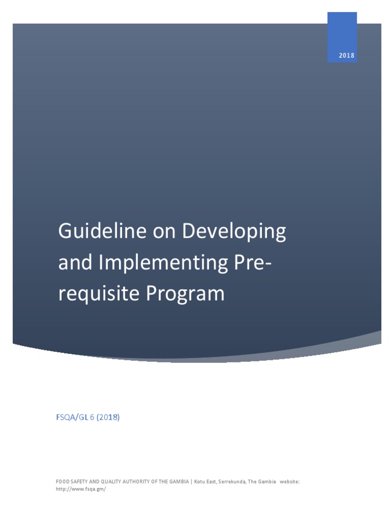 Developing and Implementing Pre Requisite Programs Guidelines | PDF ...