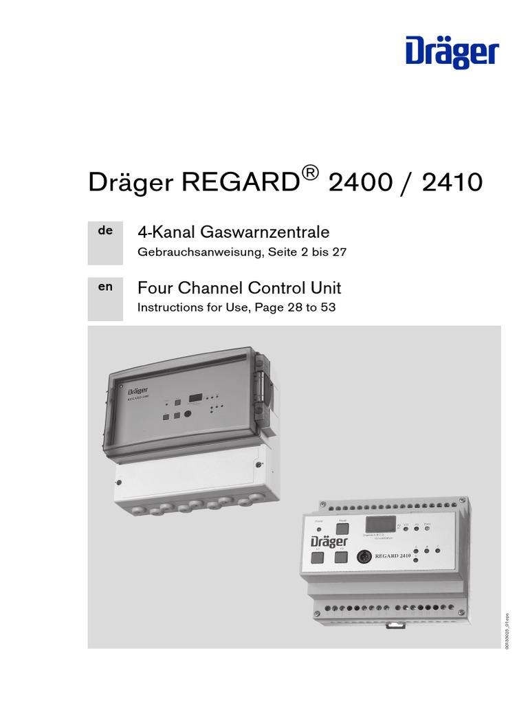 Dräger REGARD 2400 / 2410: 4-Kanal Gaswarnzentrale | PDF | Relay ...