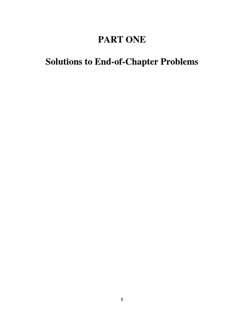 Part One Solutions To End-of-Chapter Problems | PDF | Watt | Physics