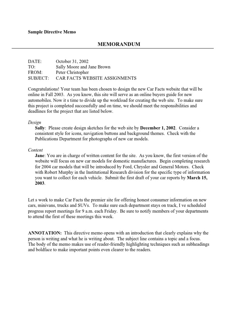 Memorandum: Design | PDF