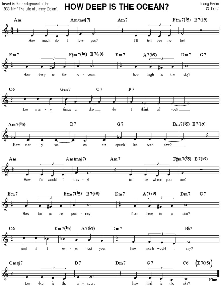 How Deep Is The Ocean? - Vocal | PDF