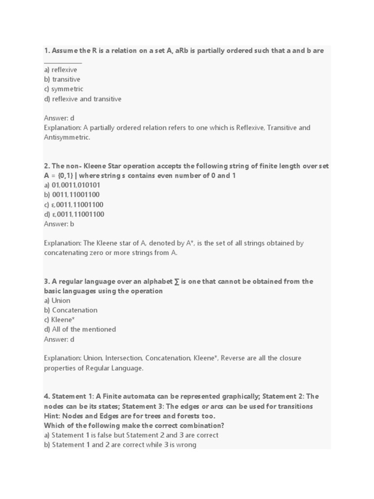 TCS Mcqs | Download Free PDF | Regular Expression | Theory Of Computation