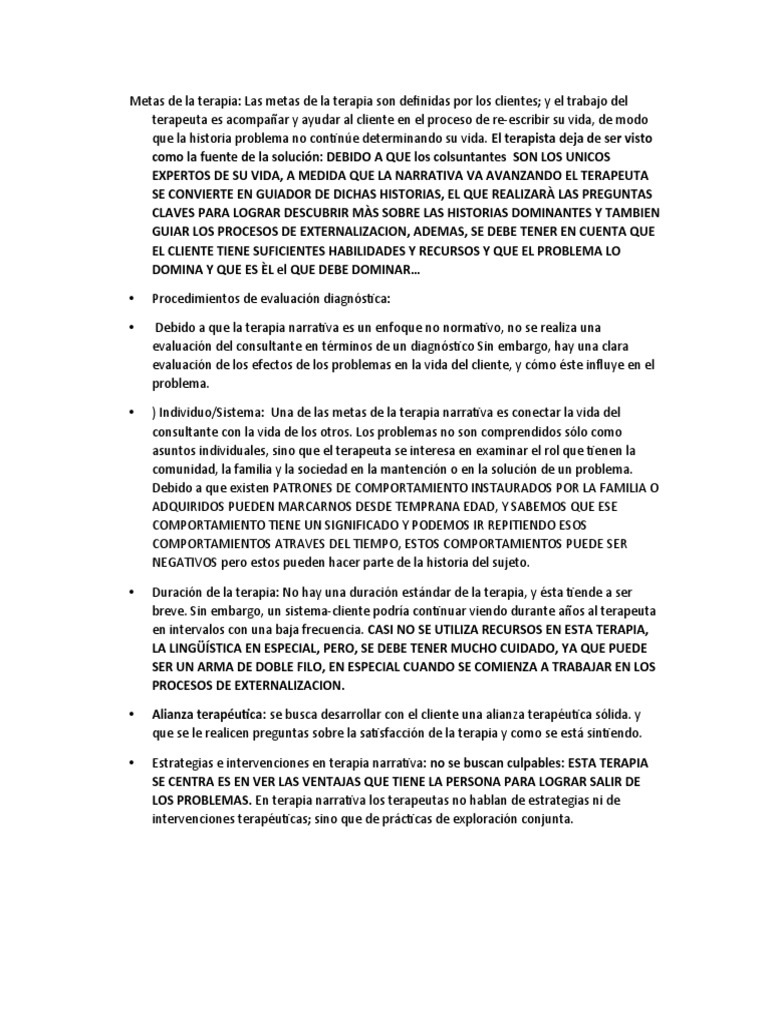 Metas de La Terapia | PDF | Evaluación | La naturaleza humana