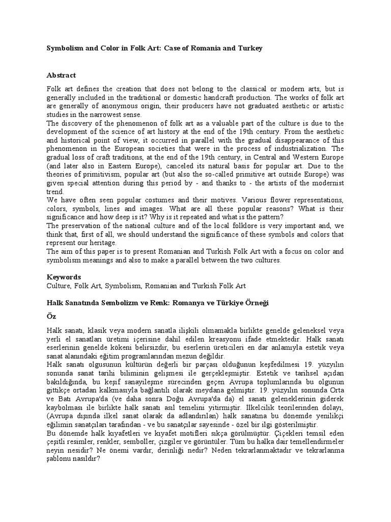 Symbolism and Color in Folk Art | PDF | Folk Music | Folklore