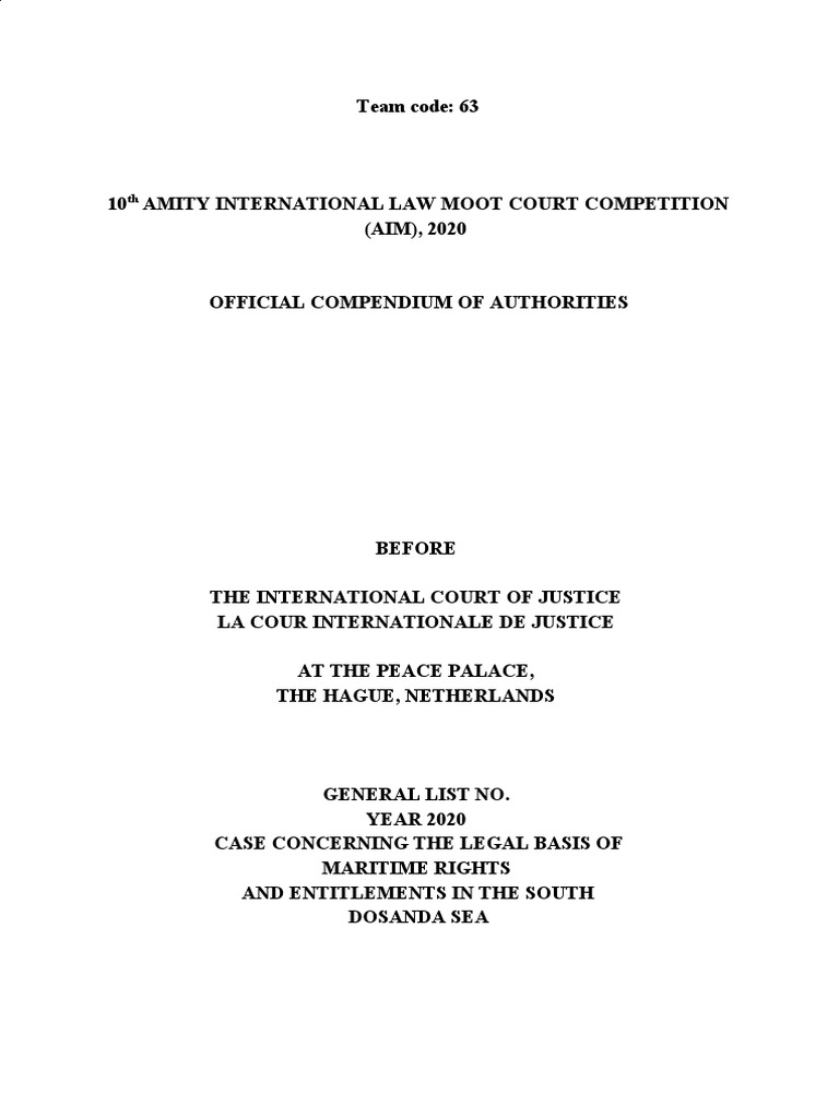 Official Compendium for AIM Moot Court | PDF