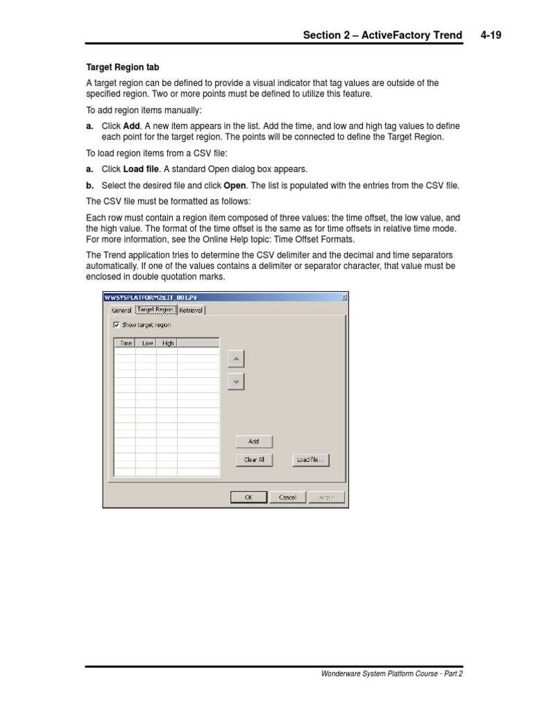 Target Region Tab: Section 2 - Activefactory Trend 4-19 | PDF | Comma ...