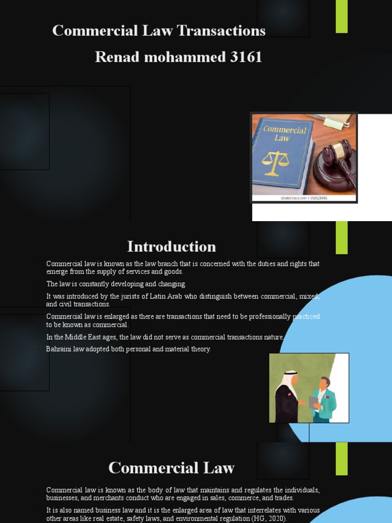 Commercial Law Transactions | PDF | Law Of Agency | Ethical Principles