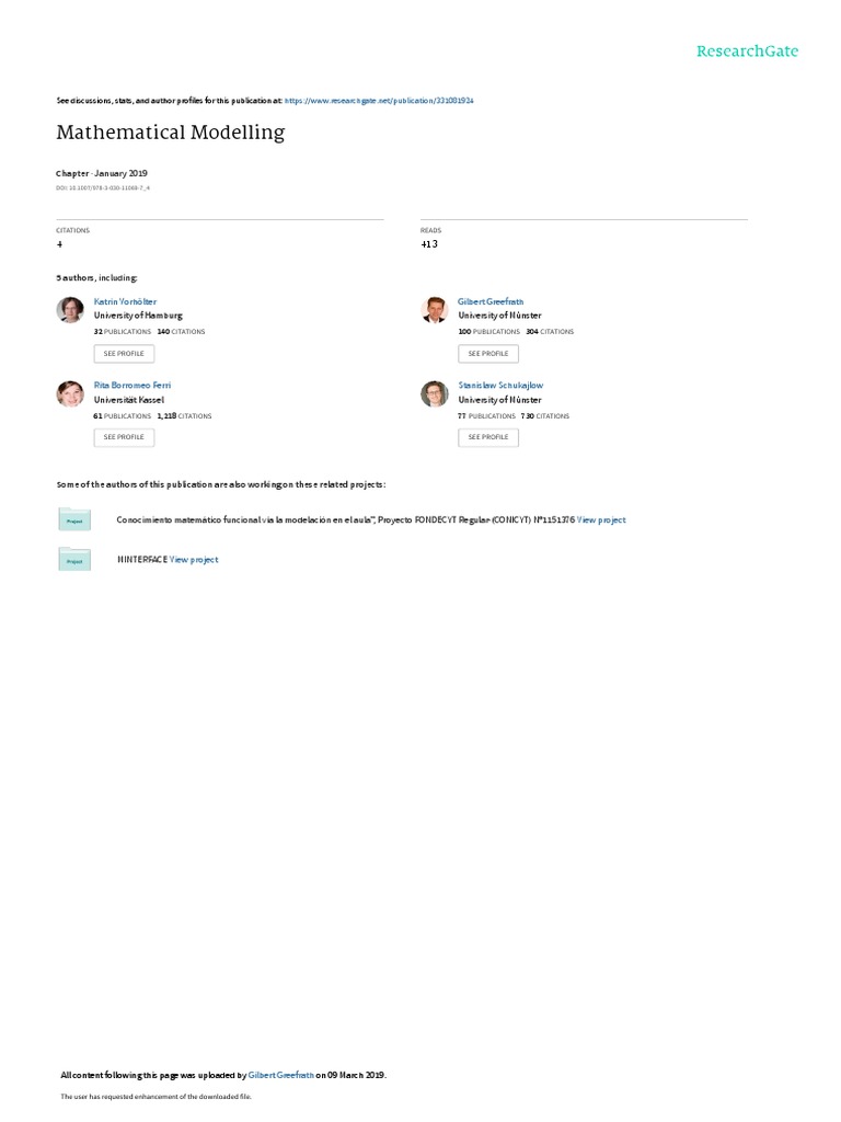 Mathematical Modelling: January 2019 | PDF