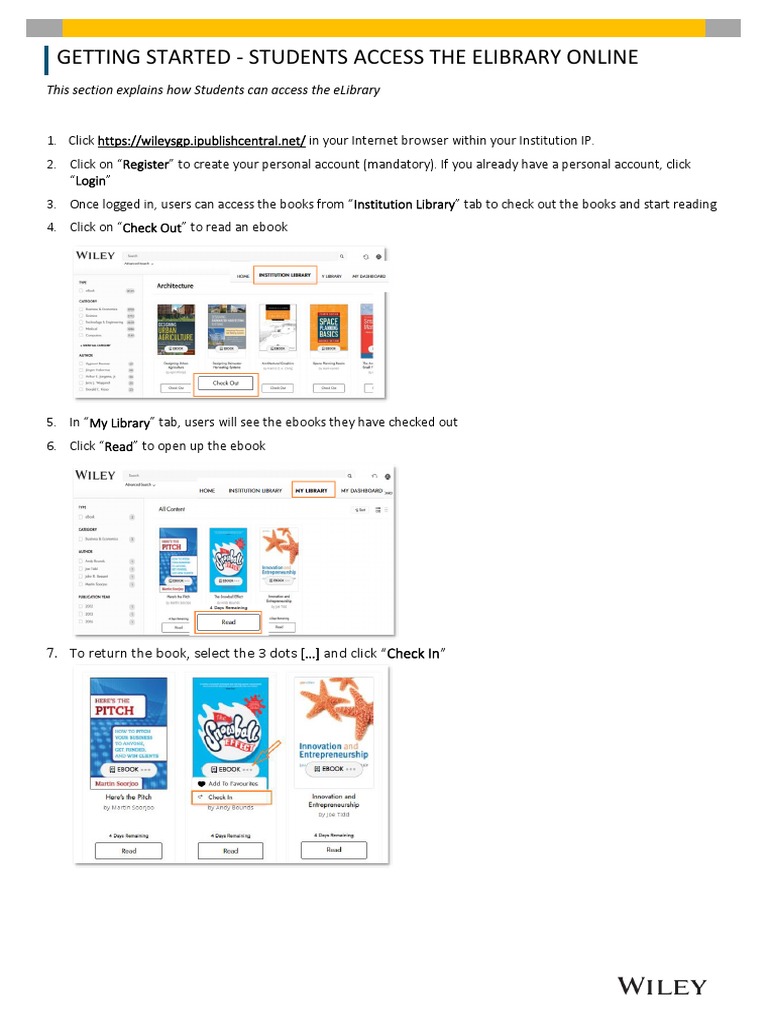 Getting Started - Access The ELibrary Online-1 - WileyDigitalTextbooks ...