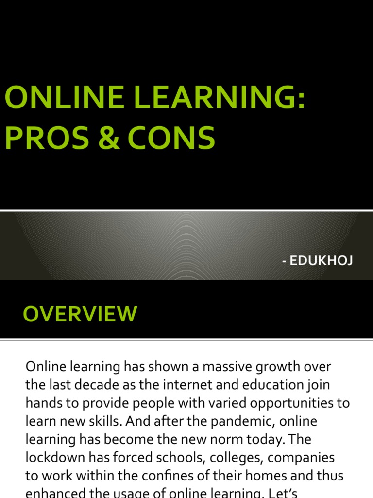 Online Learning: Pros and Cons | PDF