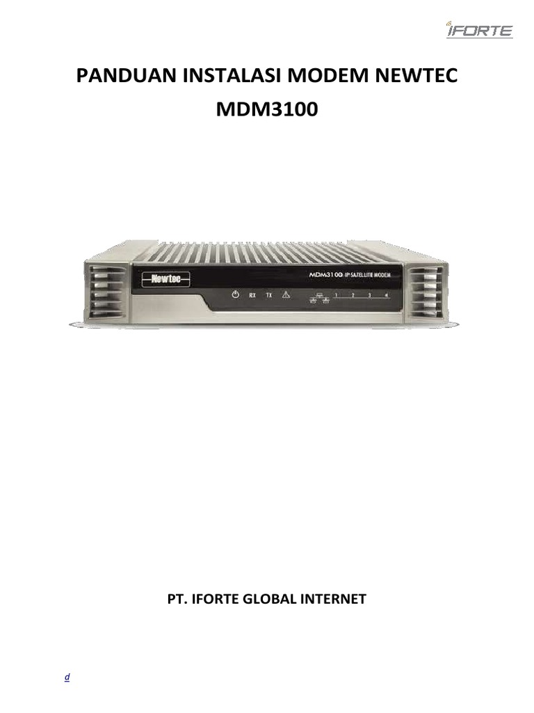 Panduan Instalasi Modem Newtec MDM3100 | PDF