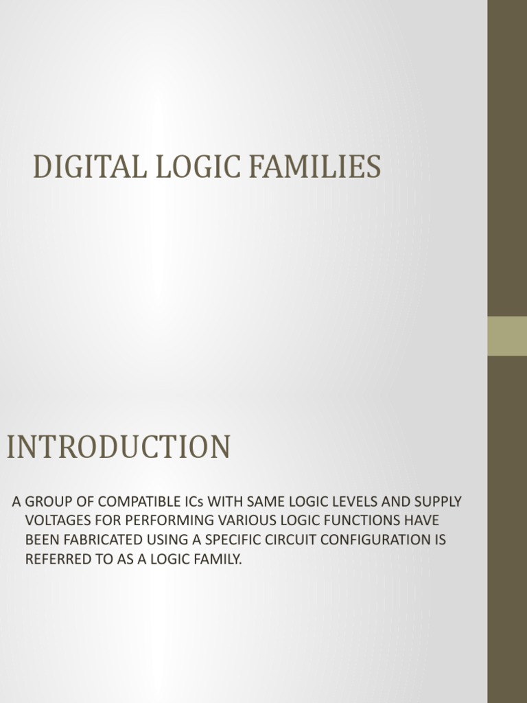 Logic Families | PDF | Mosfet | Integrated Circuit