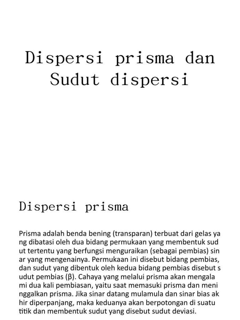 Dispersi Prisma - Sudut Dispersi | PDF