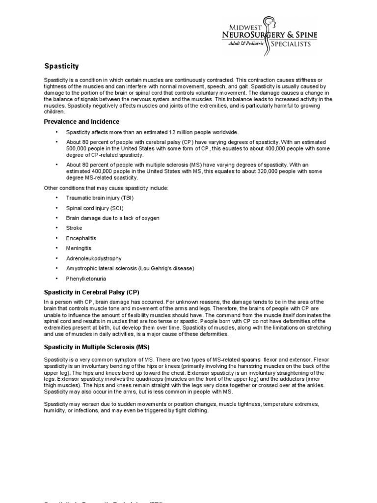 Spasticity-Overview - Handout | PDF | Clinical Medicine | Medical ...