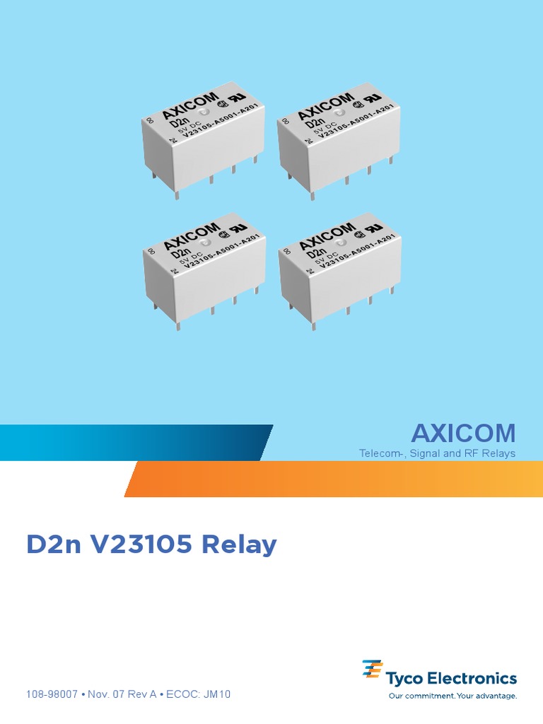 AXICOM V23105-A5301-A201 - Data - en | PDF | Relay | Inductor