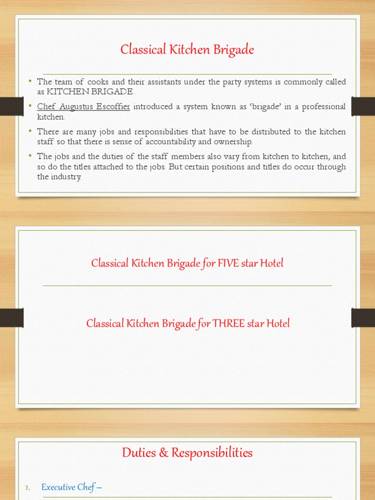 An Overview of the Classical Kitchen Brigade System and Key ...