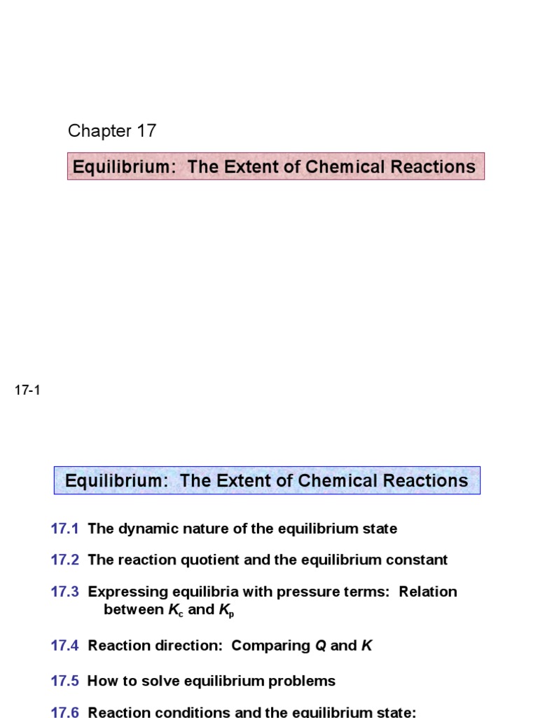Equilibrium: The Extent of Chemical Reactions | PDF | Chemical ...