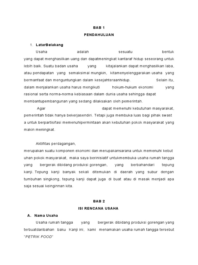 Contoh Proposal Usaha | PDF