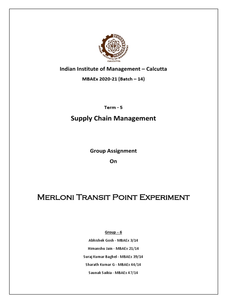 Merloni Transit Point SCM Analysis | PDF | Supply Chain Management ...