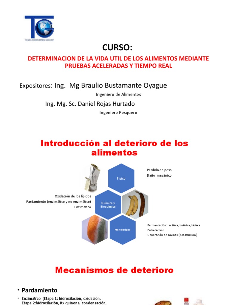Clase 1 Vida Util de Los Alimentos Curso Agosto 2020 | PDF | Alimentos ...