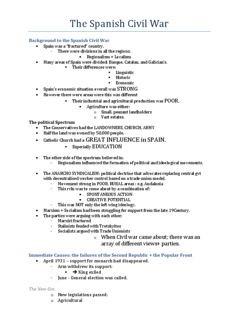 The Spanish Civil War | PDF | Francoist Spain | Spanish Civil War