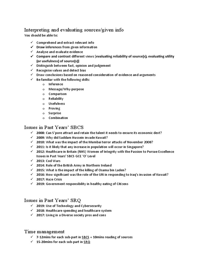 Interpreting and Evaluating Sources/given Info: (Or Usefulness) of ...