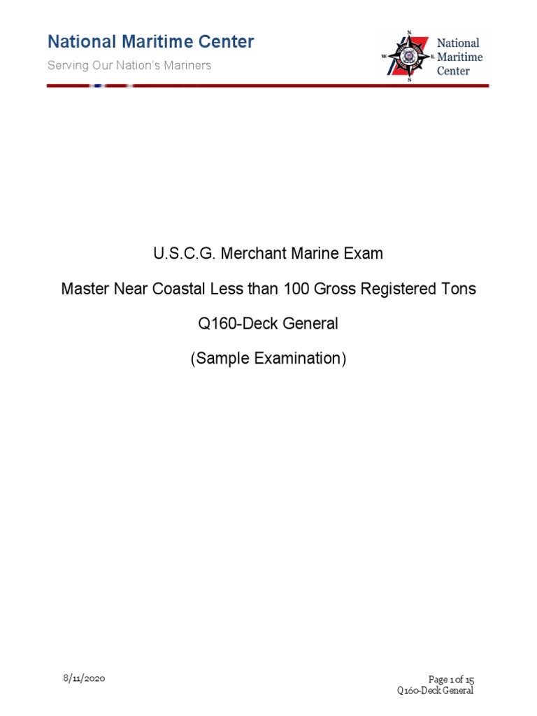 Deck STCW Good Questions | PDF | Tonnage | Sea Captain