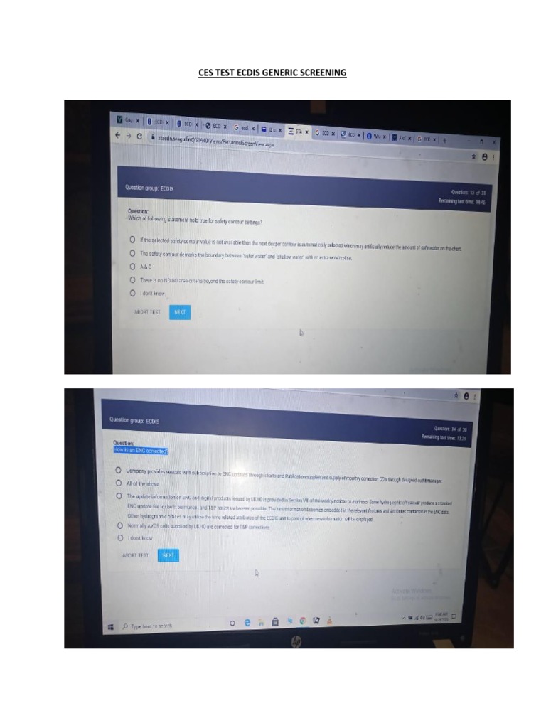 Ces Test Ecdis Generic Screening | PDF