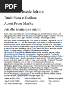 BISEDE LETRARE": PLaku Dhe Deti Klasa 9 | PDF