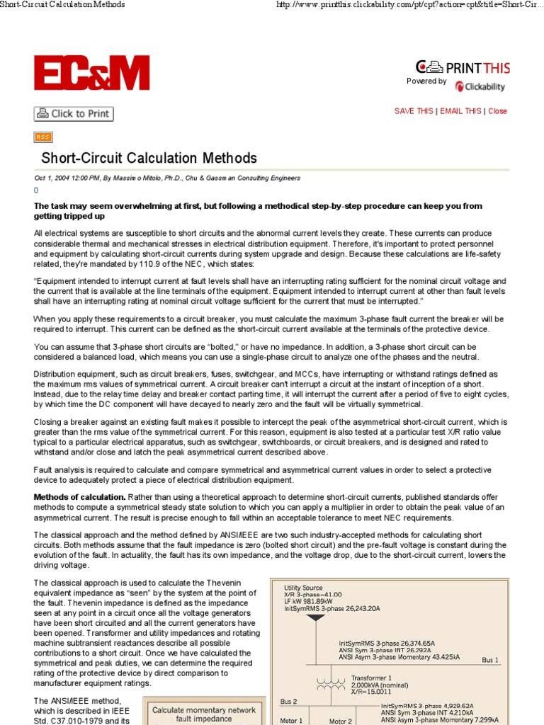 Short-Circuit Calculation M | PDF | Electrical Impedance | Power (Physics)