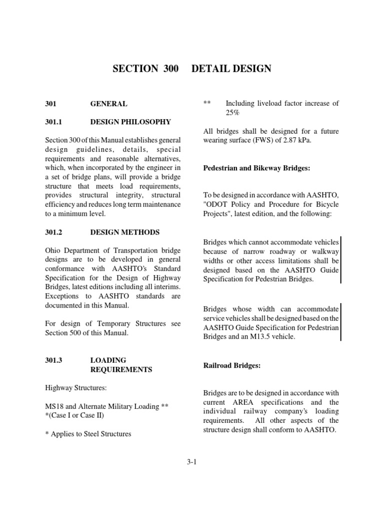 AASHTO - Section 300 - Datail Design | PDF | Beam (Structure) | Concrete