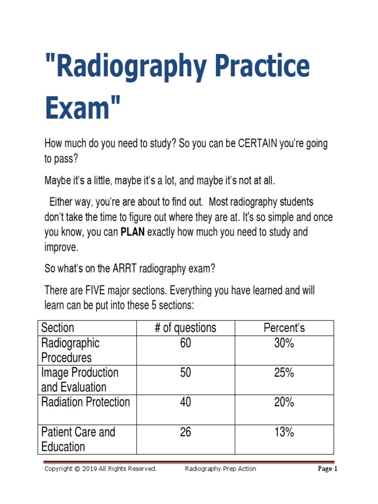 Free Radiography Test and The ARRT Wheel | PDF | Absorbed Dose ...