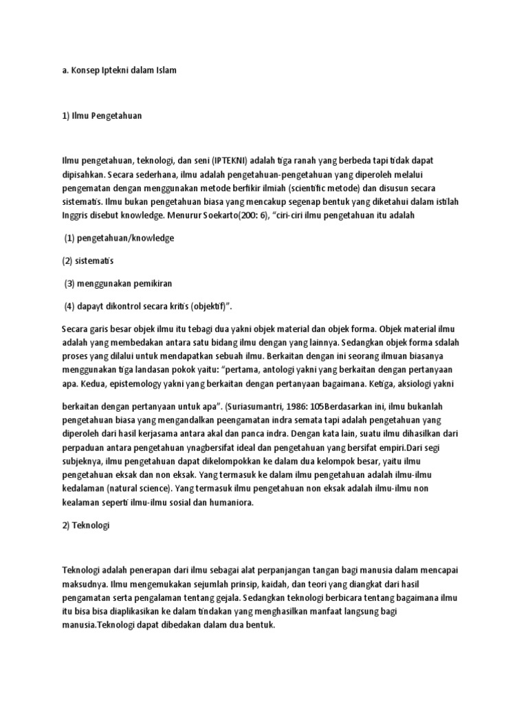 Konsep Iptek Agama | PDF