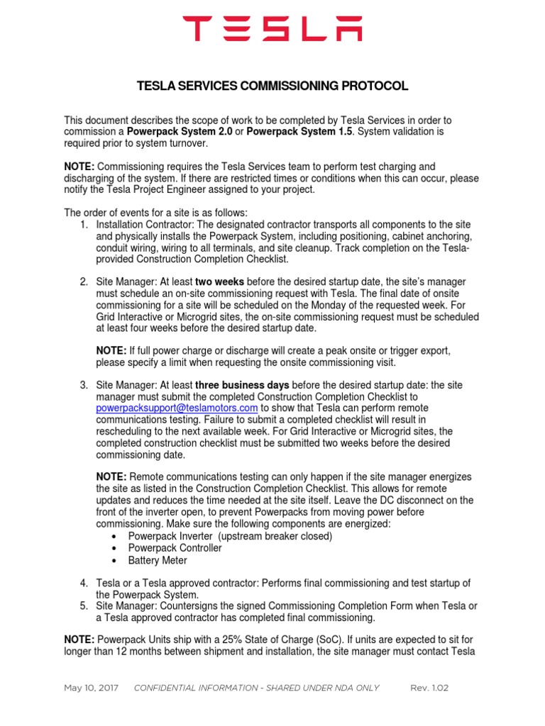 Tesla Powerpack Commissioning Guide | PDF | Computer Engineering ...
