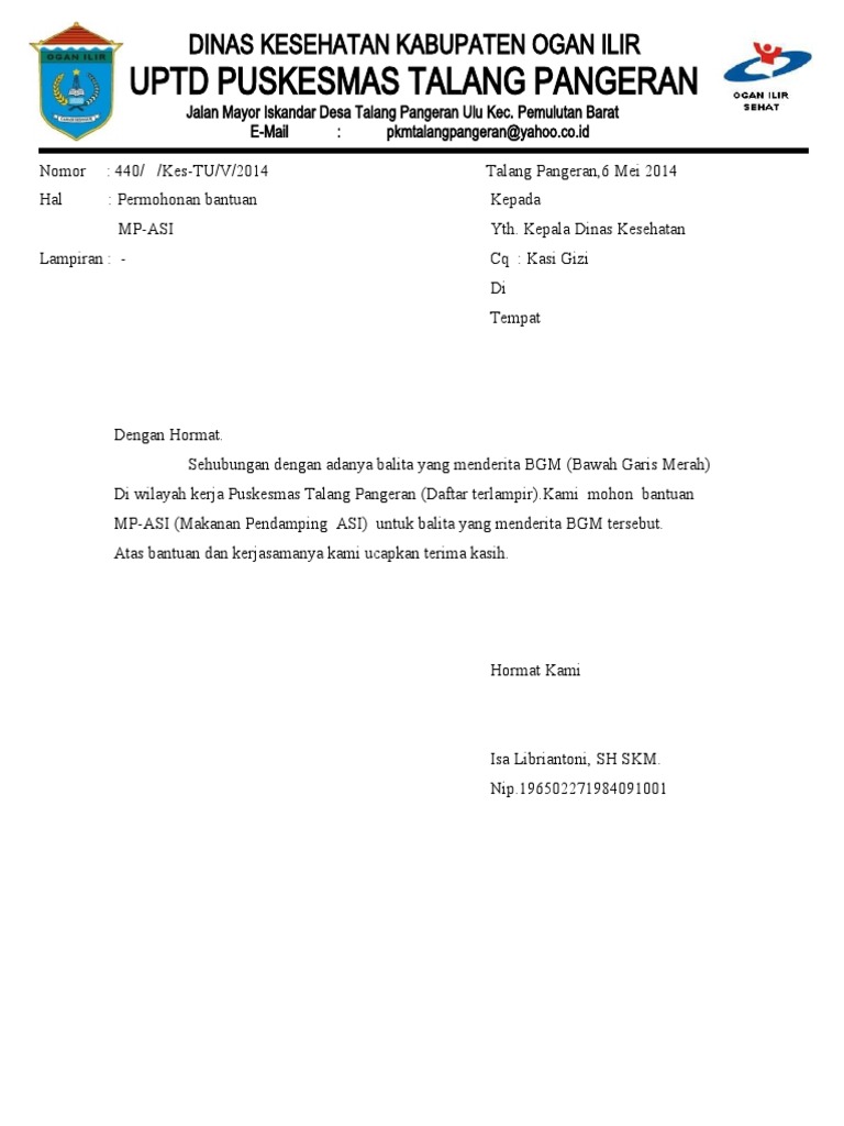 Cop Surat PKM - Tl.pangeran | PDF