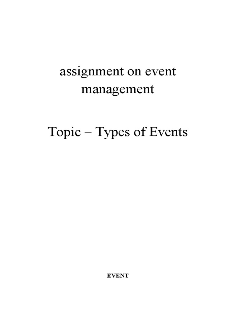 Event Management - Types | PDF | Mass Media | Target Audience