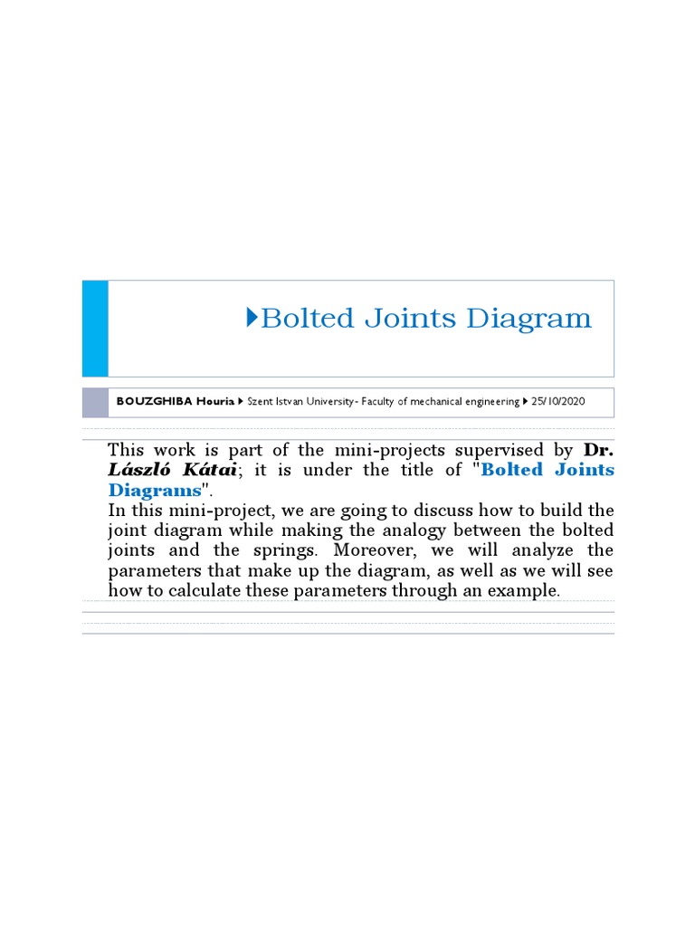 Bolted Joints Diagram Analysis | PDF | Stiffness | Screw