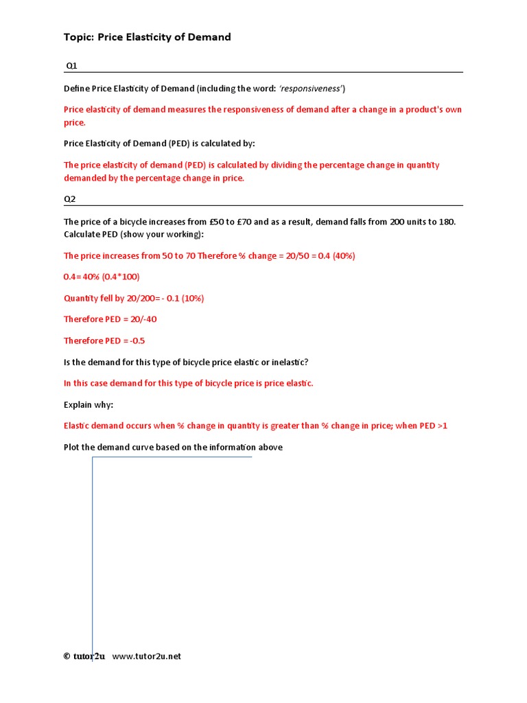 06a) Price Elasticity of Demand | PDF | Demand | Price Elasticity Of Demand