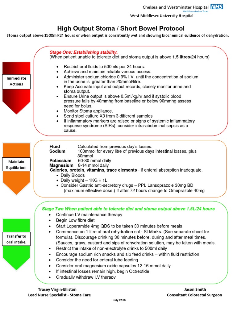 High Output Stoma Protocol 2017 | PDF | Clinical Medicine | Medical ...
