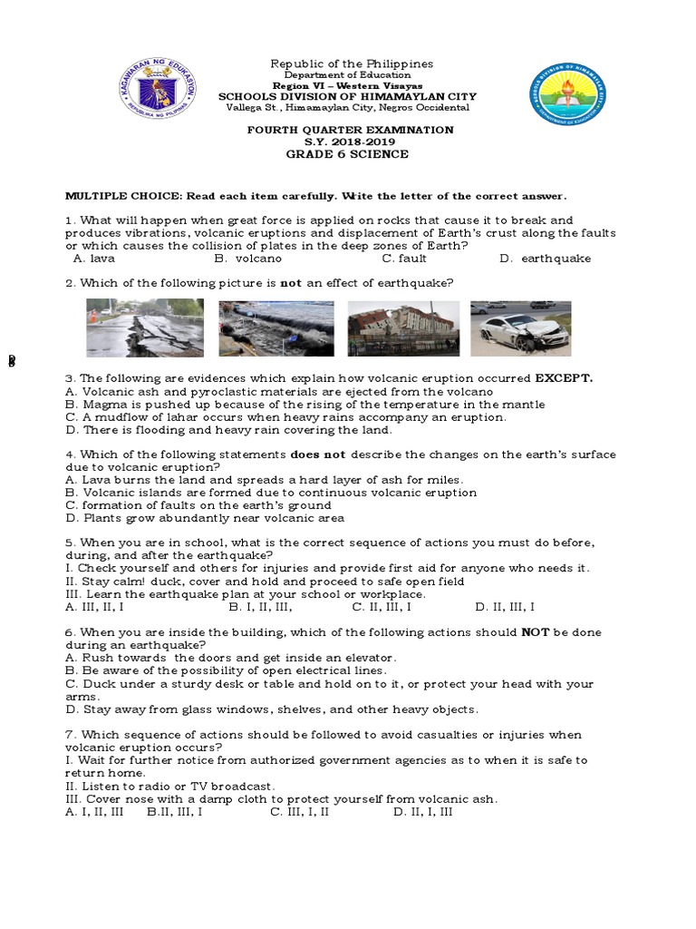 Grade 6 Science Exam: Earth & Space Concepts | PDF | Natural Satellite ...