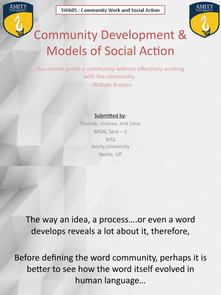Community Organization and Models of Social Action | PDF | Community ...