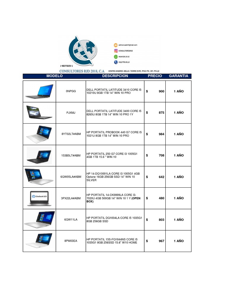 Catalogo de Laptops New 28-01-21 | PDF | Lenovo | Introducciones ...