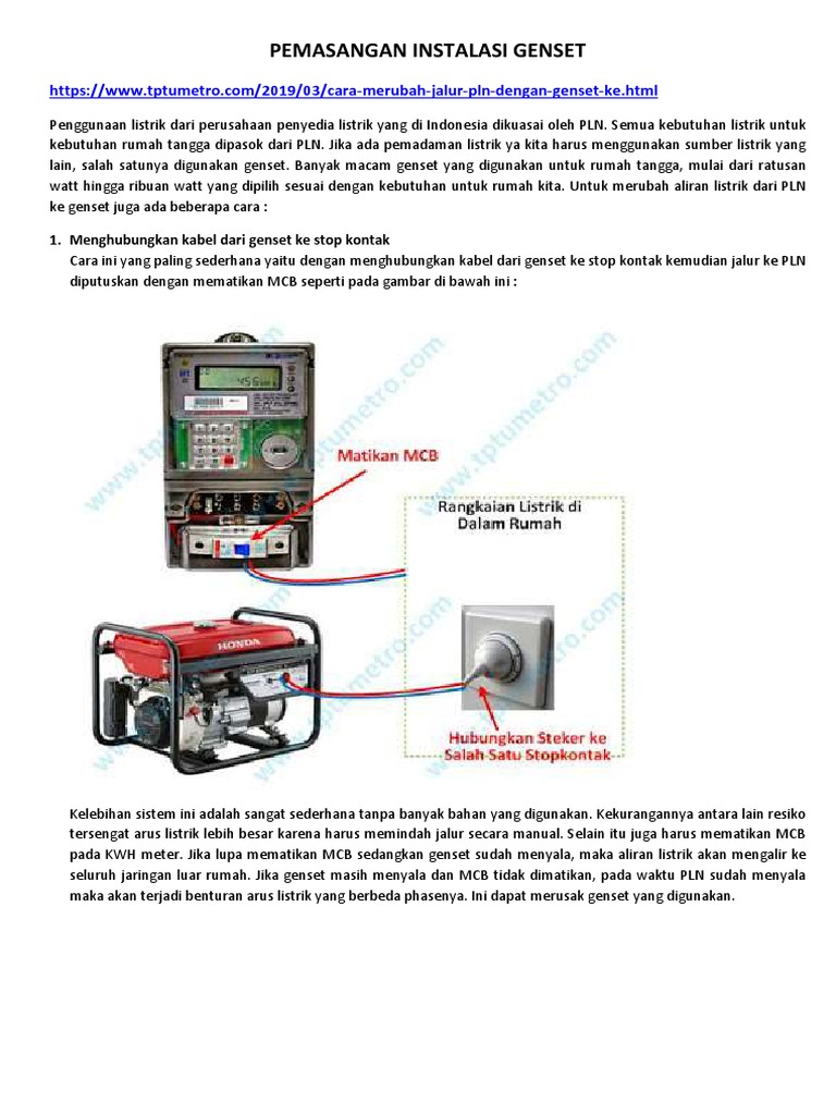 Materi 4 Pemasangan Instalasi Genset | PDF