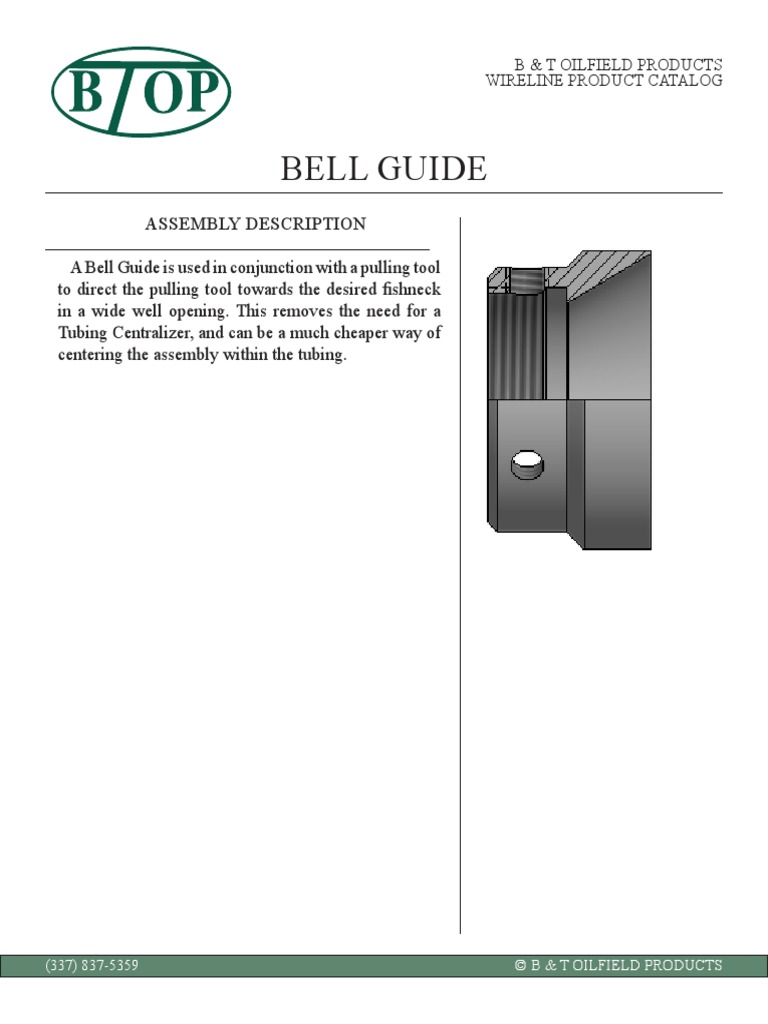 Bell Guide: B & T Oilfield Products Wireline Product Catalog | PDF