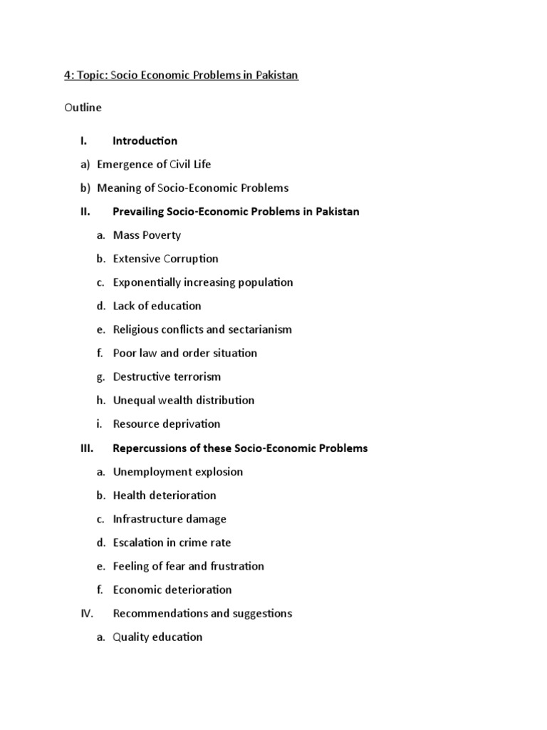 Socio Economic Problems of Pakistan | PDF | Poverty | Poverty ...